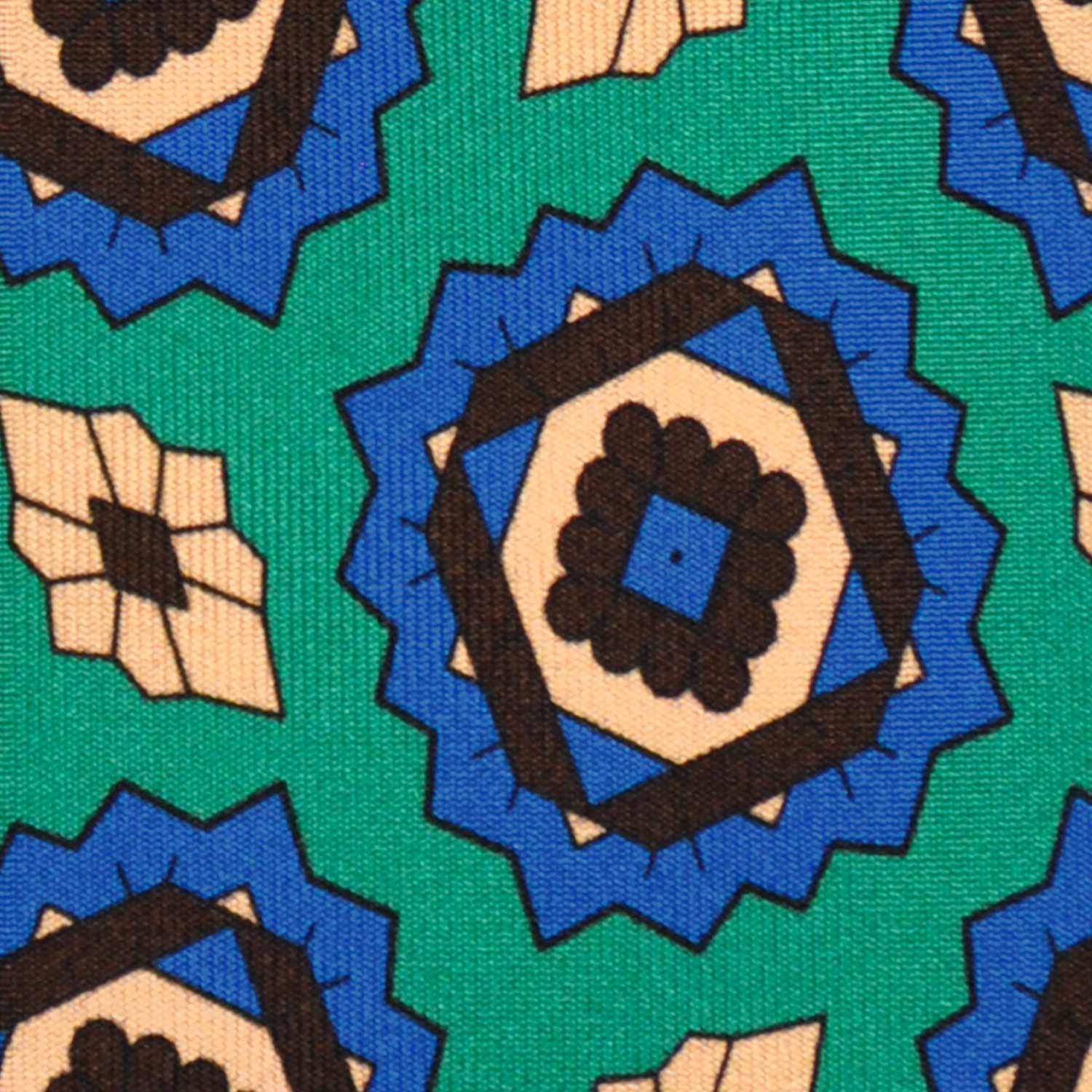 Handmade Silk Tie Emerald Green Geometric Mandala Pattern – Wools ...