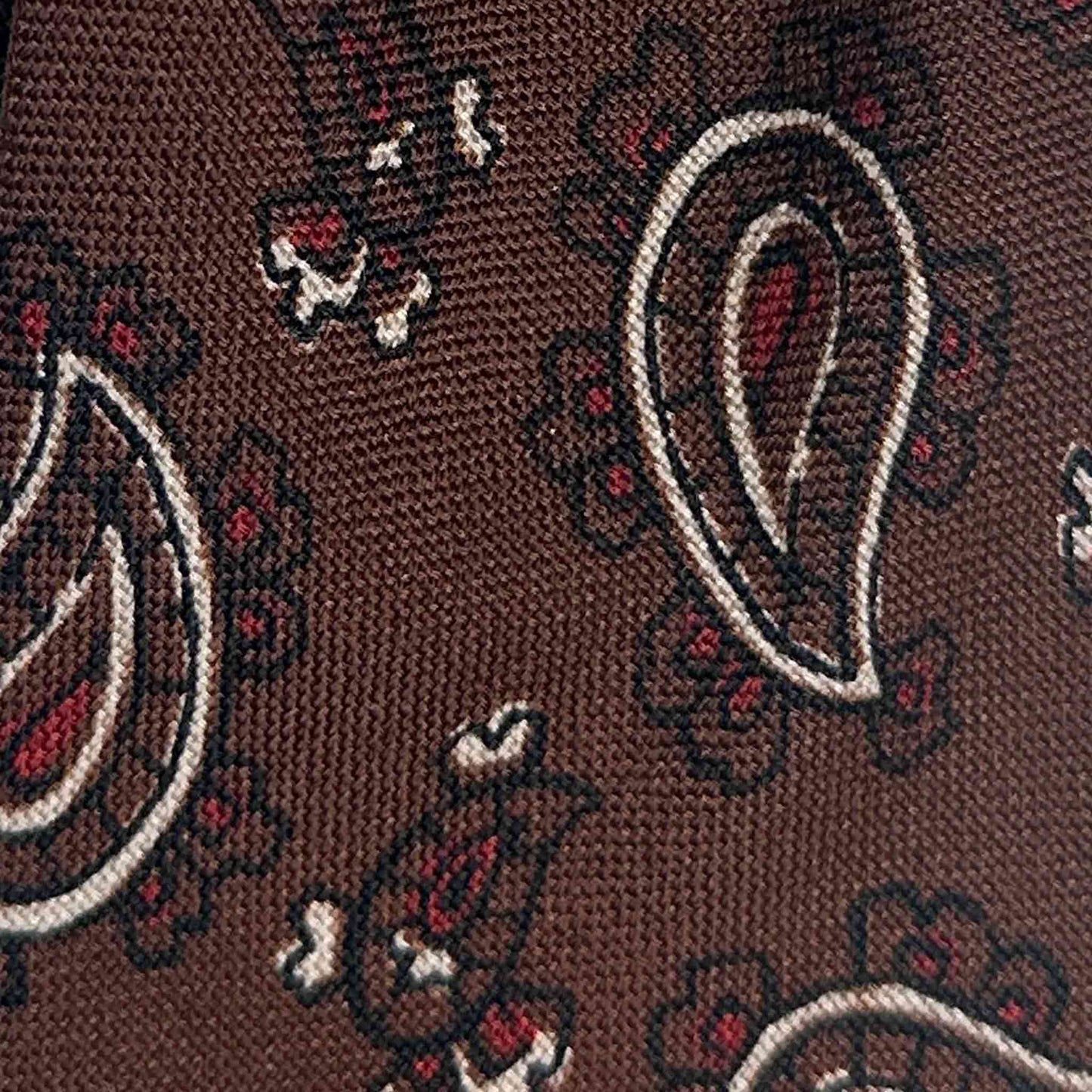 Coffee Brown Hand Drawn Paisley Wool Tie Made in Italy – Wools Boutique ...