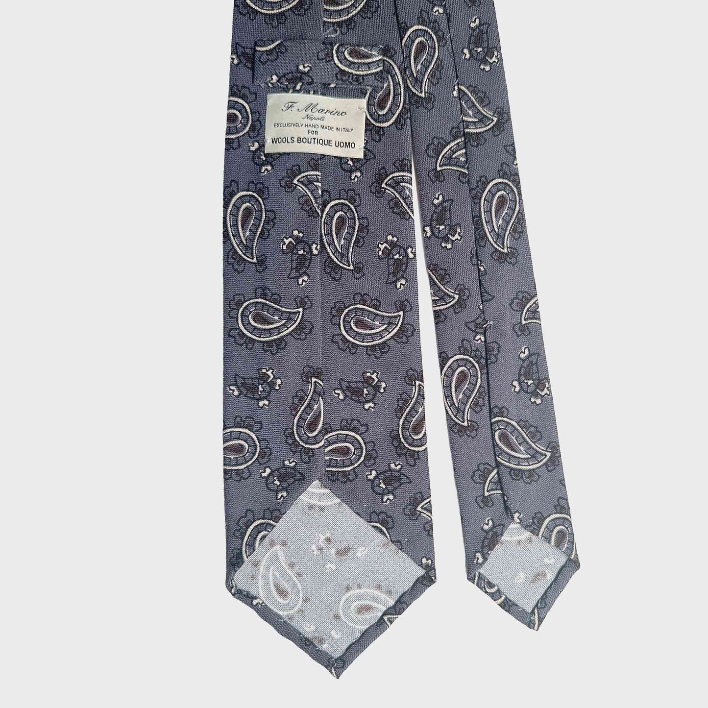 Smoke Grey Hand Drawn Paisley Wool Tie Made in Italy – Wools Boutique Uomo