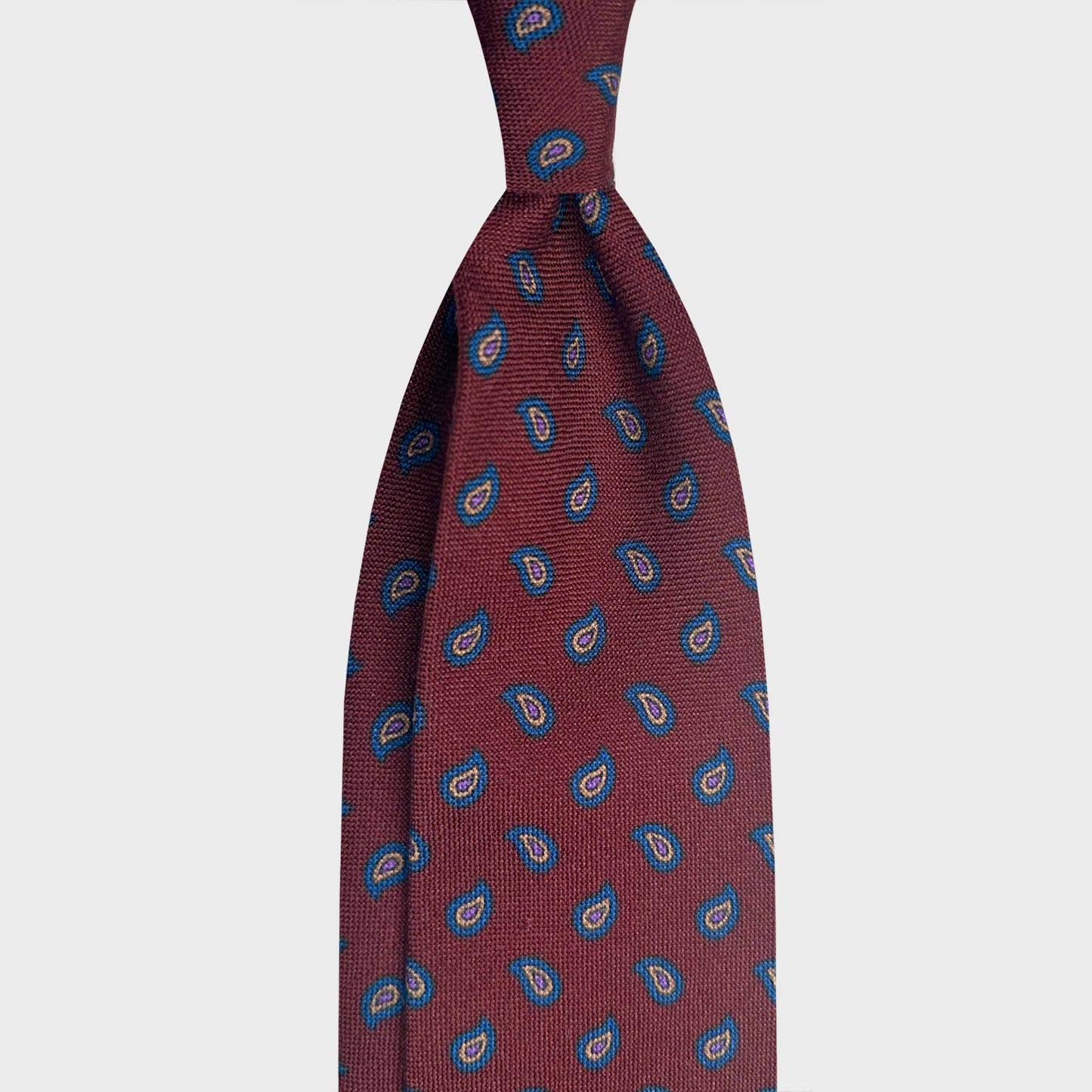 Classic Burgundy Red Paisley Wool Ties Handmade in Italy – Wools ...