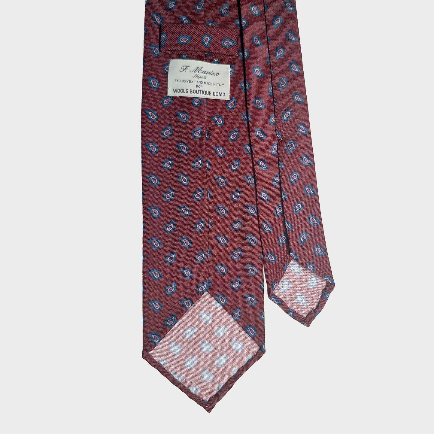 Classic Burgundy Red Paisley Wool Ties Handmade in Italy – Wools ...